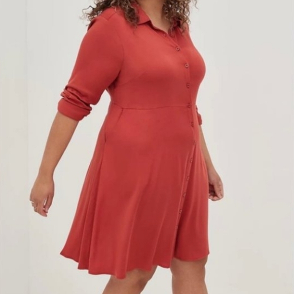 torrid | Dresses | Torrid Tomato Girl Nwt Rust Colored Stella ...